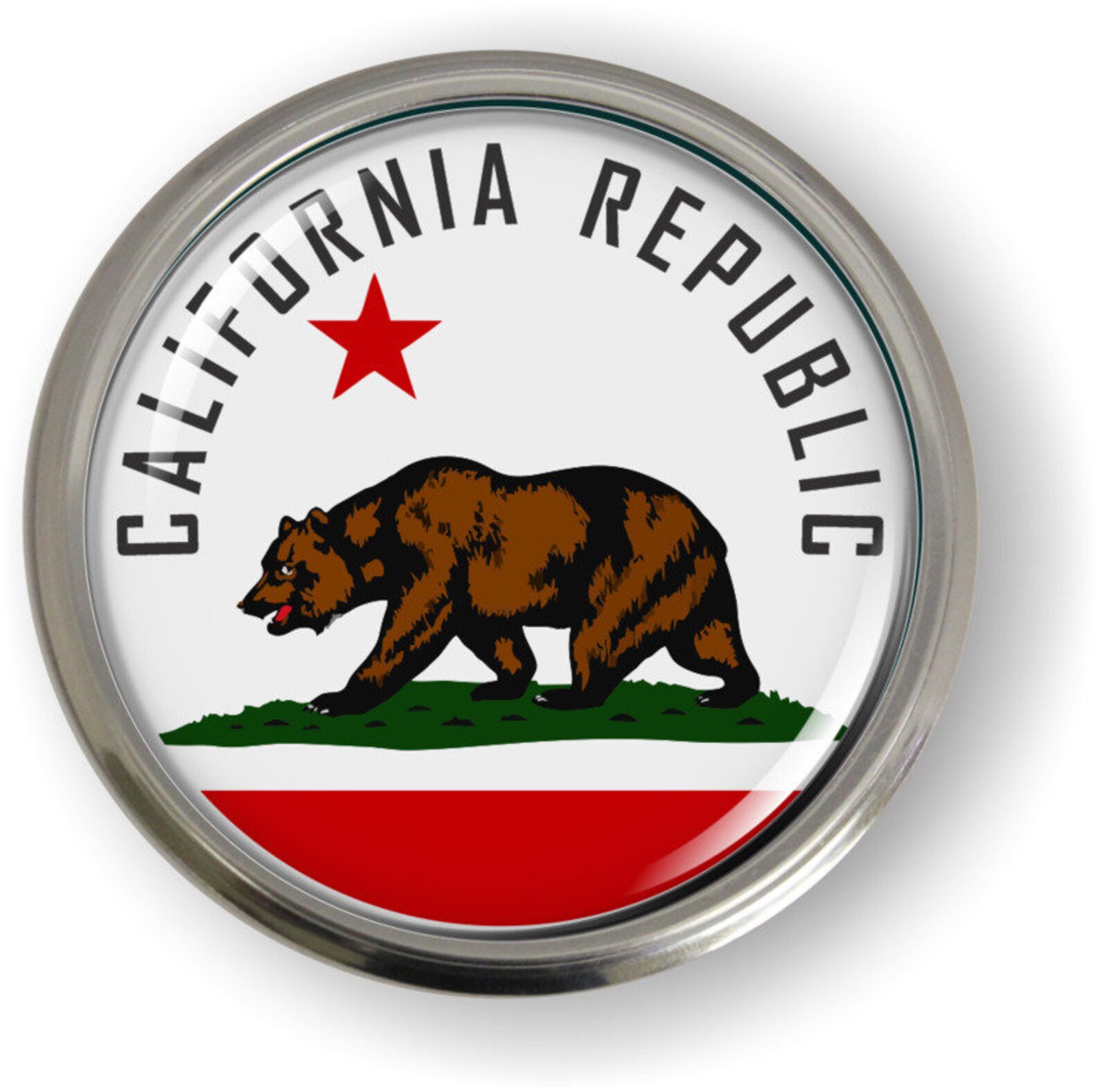 CALIFORNIA STATE FLAG 3D Domed Emblem Badge Car Sticker Chrome - Etsy