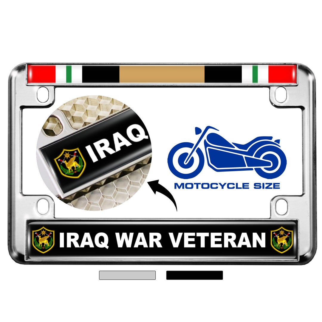 Iraq War Veteran - MOTORCYCLE High Quality Metal License Plate Frame - Etsy