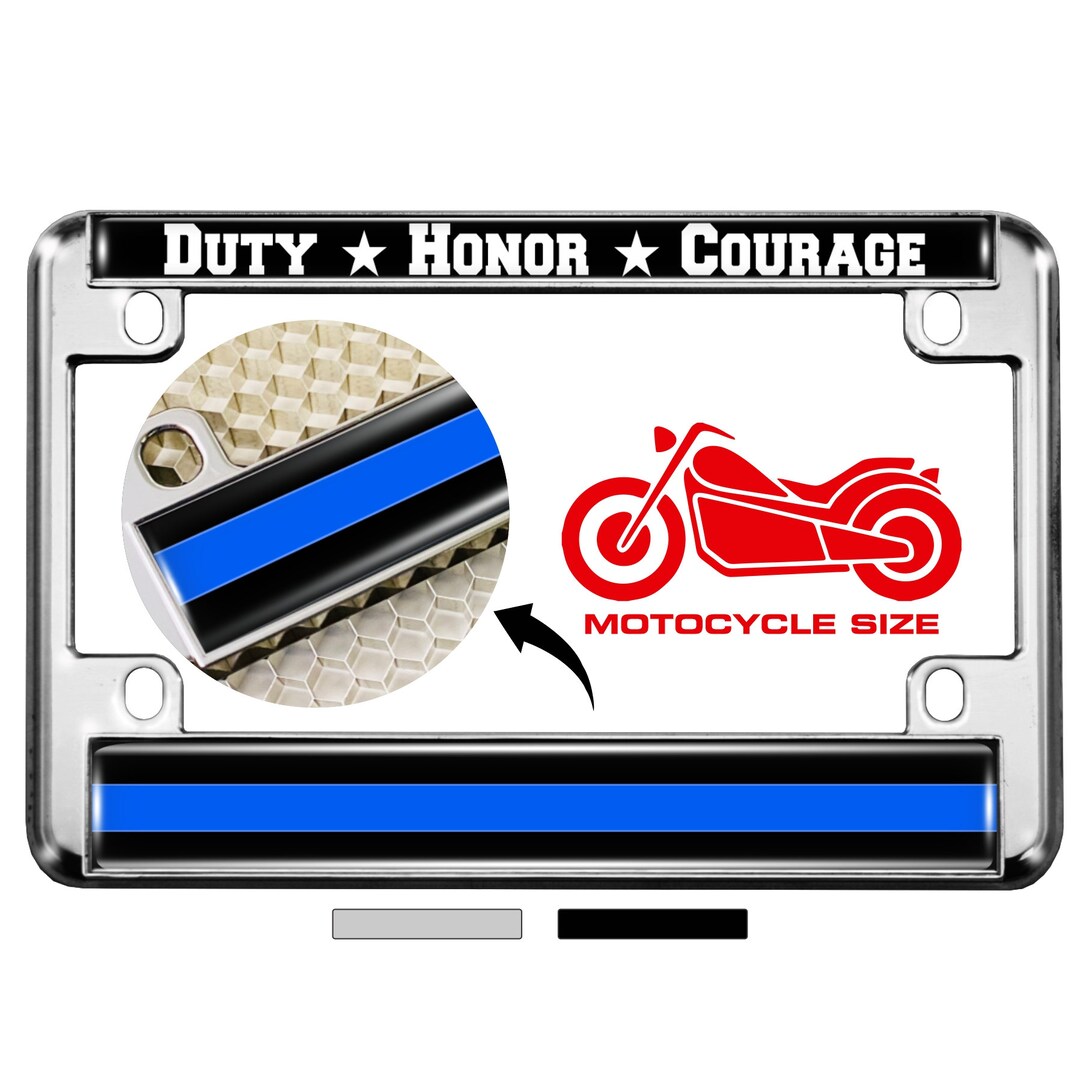 Duty | Honor | Courage | Thin Blue Line - MOTORCYCLE High Quality Metal ...