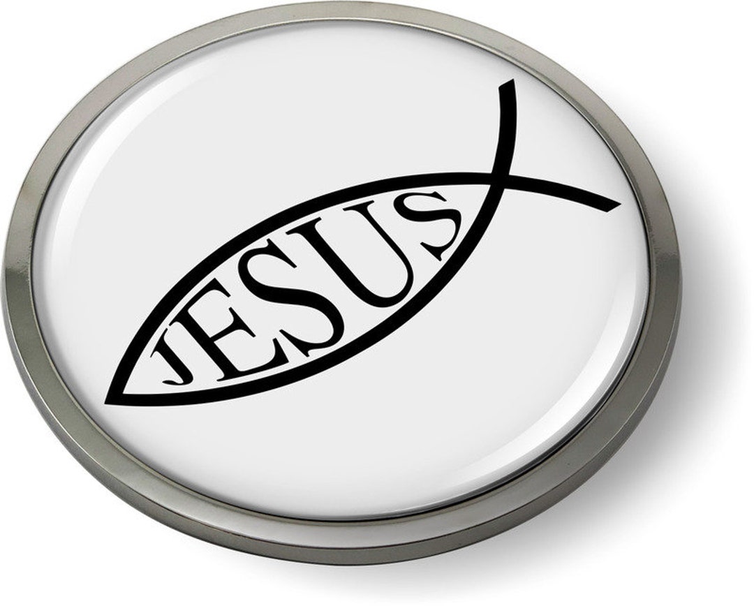 JESUS FISH 3D Domed Emblem Badge Car Sticker Chrome Round Bezel - Etsy