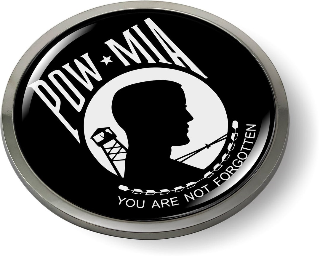 POW MIA VIETNAM War 3D Domed Emblem Badge Car Sticker Chrome Round ...