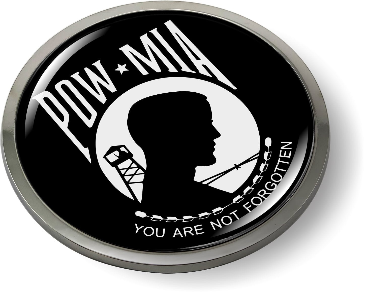 POW MIA VIETNAM War 3D Domed Emblem Badge Car Sticker Chrome Round ...