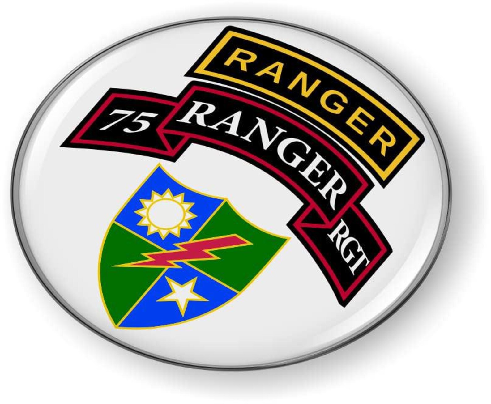 Officially Licensed Product - 75th Ranger Regiment U.S. Army 3D Domed ...