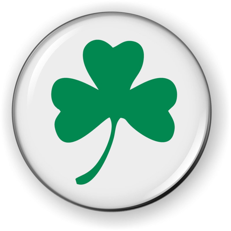 Shamrock Car Emblem Badge [sticker, Decal] Chrome ROUND Bezel and 3D ...