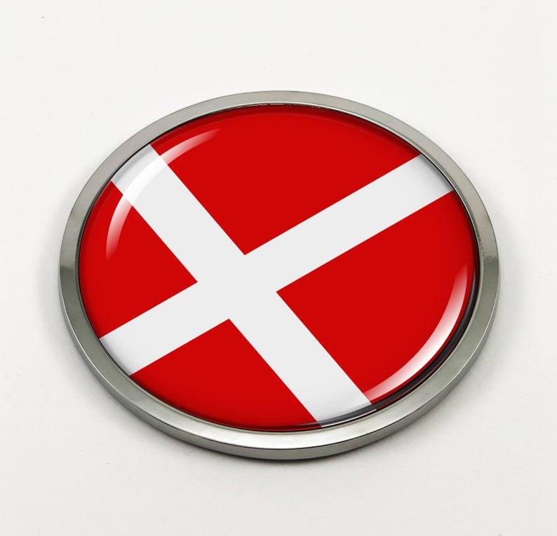 Denmark FLAG Car Emblem Badge Sticker Decal w/o Chrome | Etsy