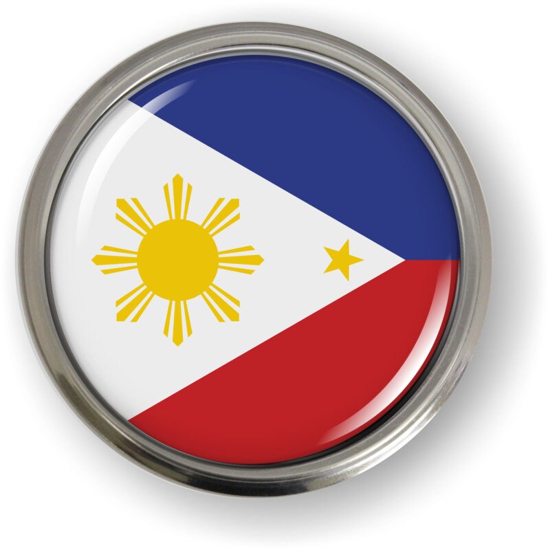 Philippines FLAG Car Emblem Badge [sticker, Decal] Chrome ROUND Bezel ...