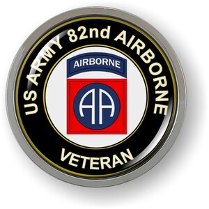 Officially Licensed Product - U.S. ARMY 82nd Airborne Veteran 3D Domed ...
