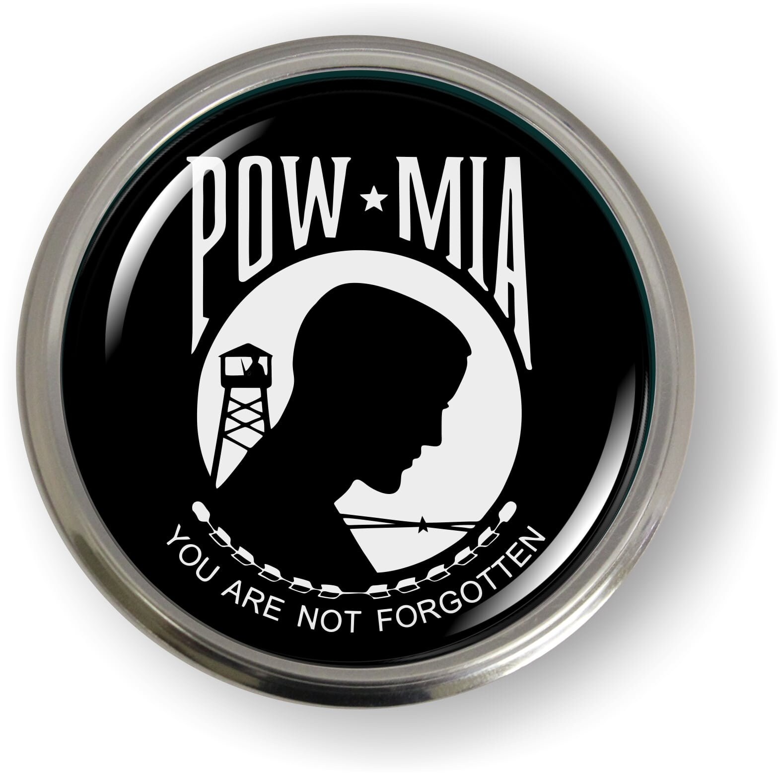 POW MIA VIETNAM War 3D Domed Emblem Badge Car Sticker Chrome Round ...