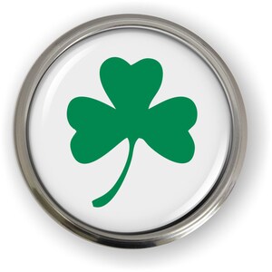 Shamrock Car Emblem Badge [sticker, Decal] Chrome ROUND Bezel and 3D ...