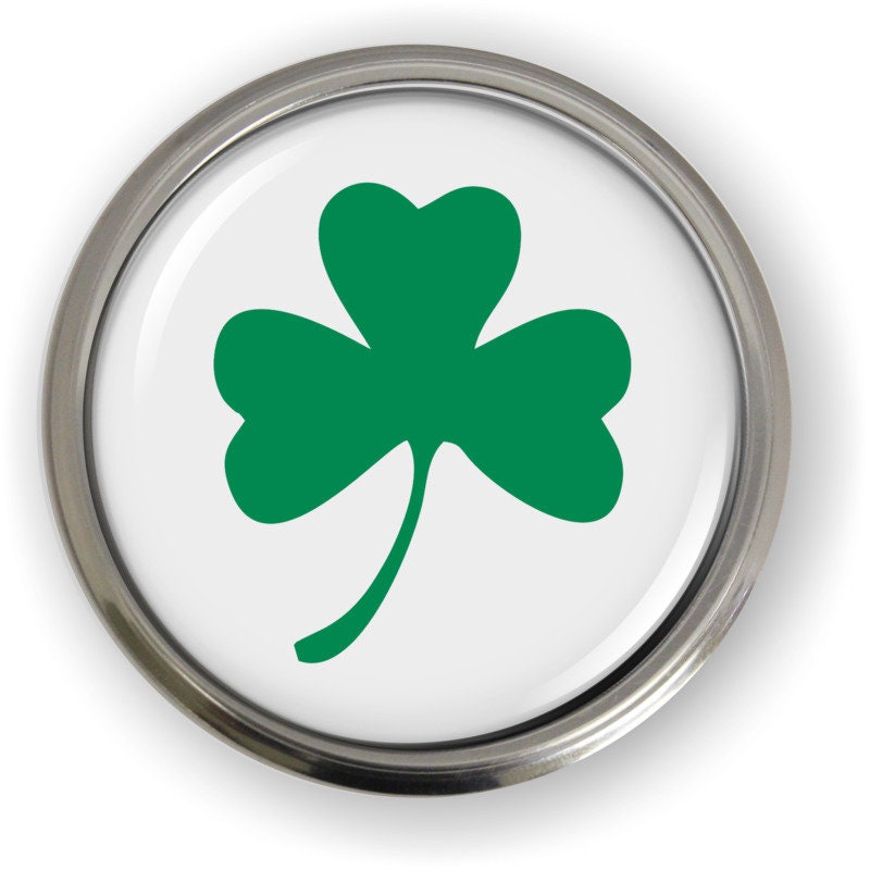 Shamrock Car Emblem Badge [sticker, Decal] Chrome ROUND Bezel and 3D ...