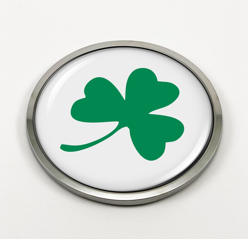 Shamrock Car Emblem Badge Sticker Decal w/o Chrome ROUND | Etsy