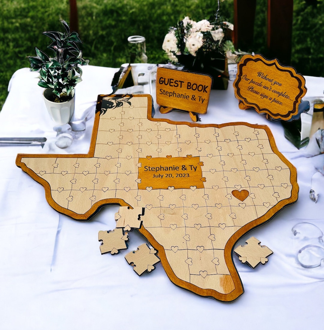 Jigsaw Guestbook Personalised With Sign Framed or Unframed State Form ...