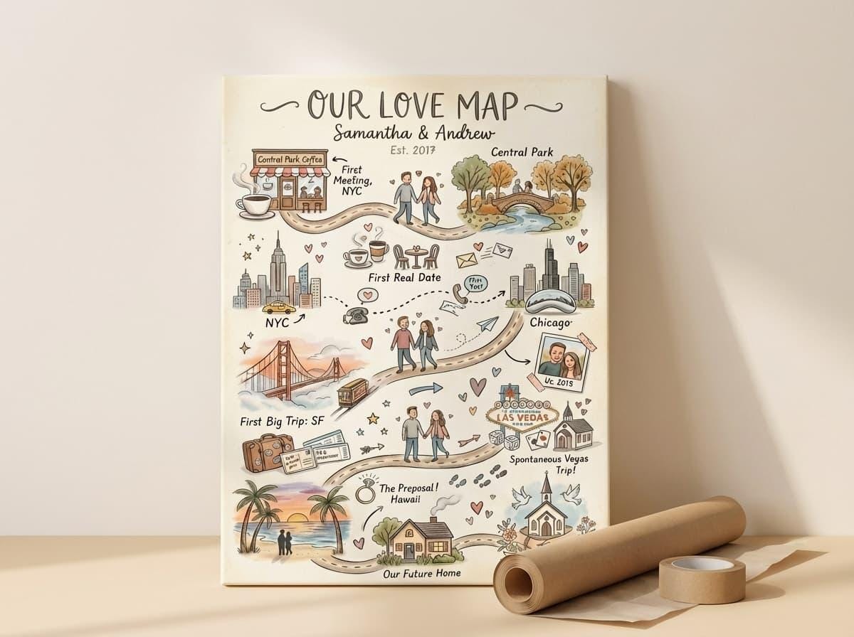 Relationship Map, Love Map, Custom Map Story of Us, Our Story Map, Our ...