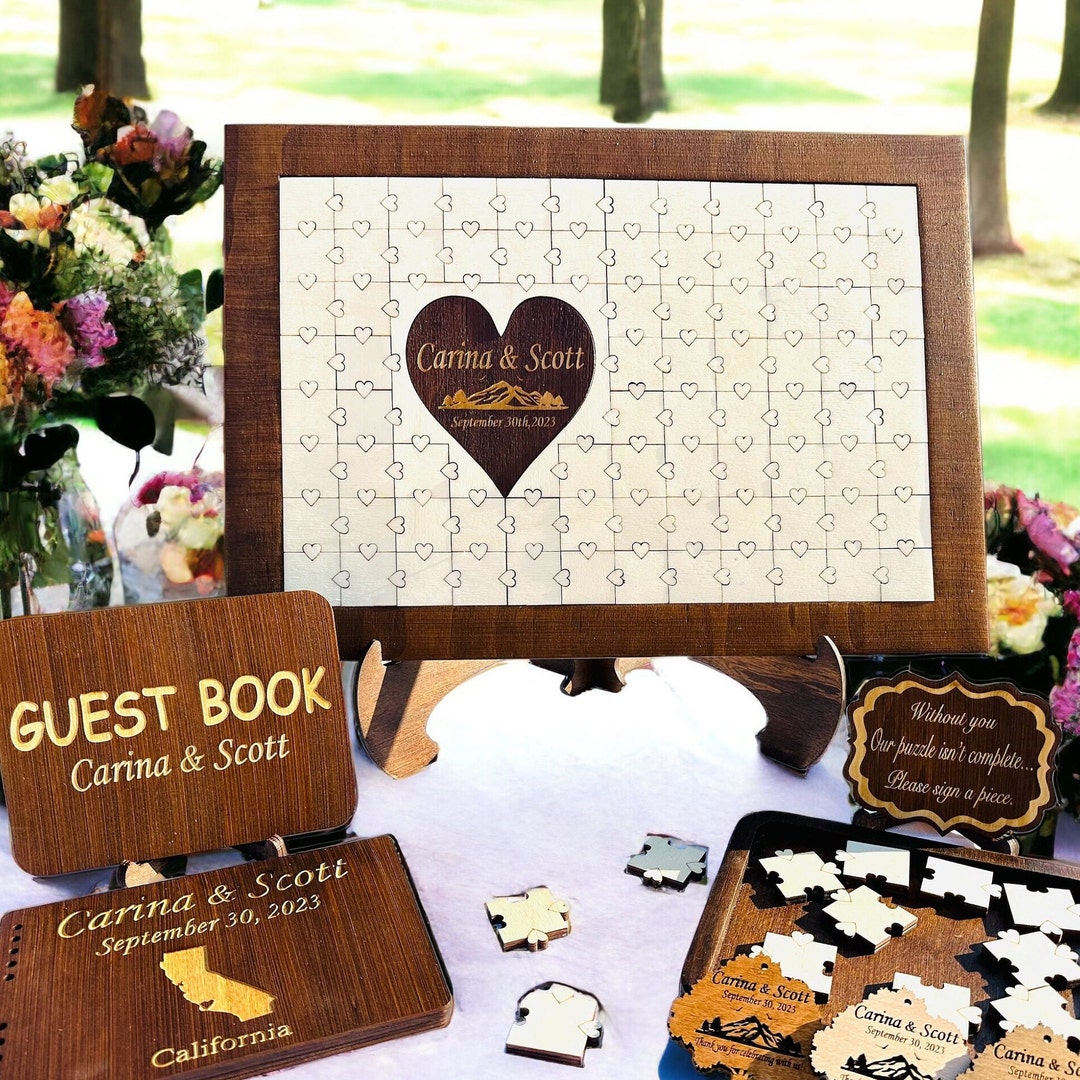 Personalised Wedding Guest Book Puzzle Jigsaw Guestbook Personalised ...