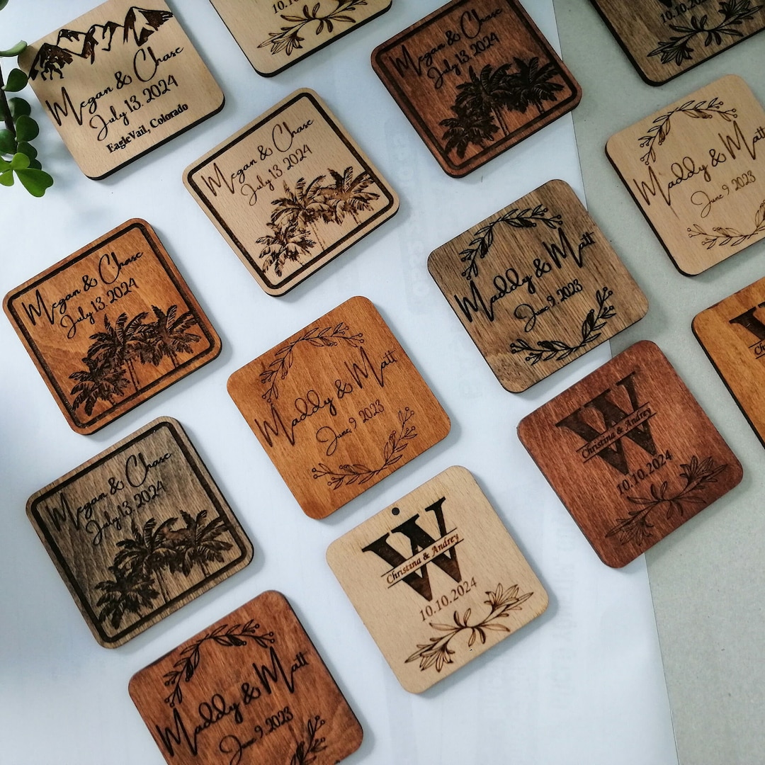 Engraved Wood Coasters, Personalized Engraved Wooden Coaster, Custom ...