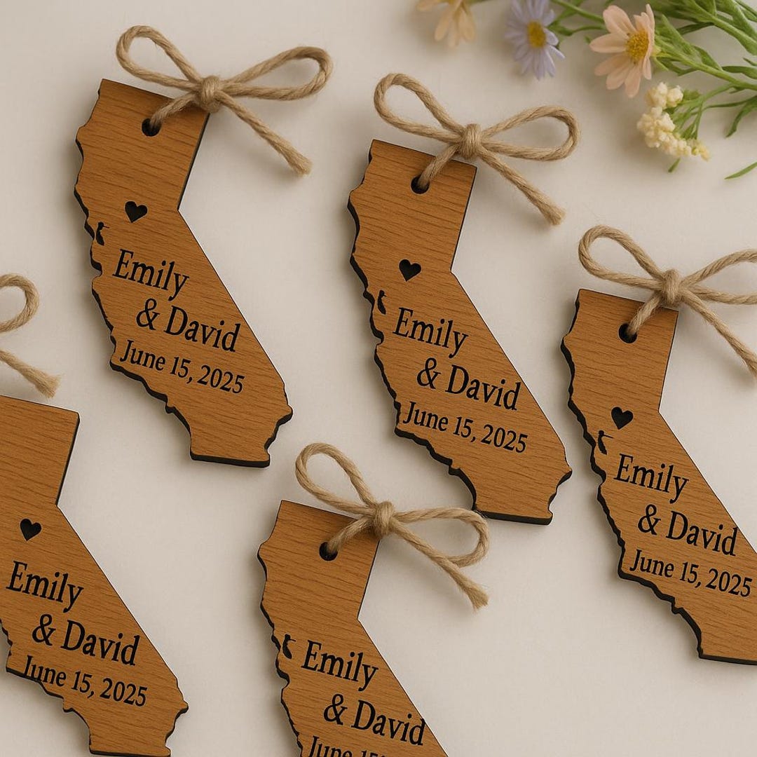 State Wedding Map Favors,personalized State Shaped Ornaments,family ...