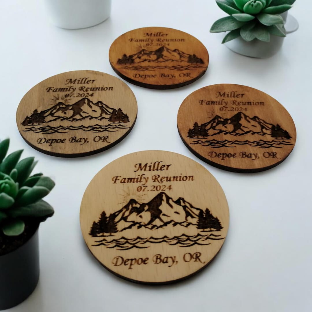 Engraved Wood Coaster, Custom Wooden Drink Coasters, Personalized ...