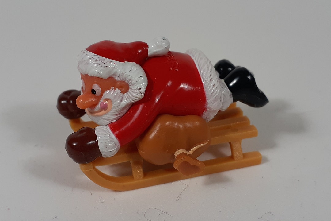 Sledding Santa, Santa Clause, Santa on a Sled, Small Santa Figure ...