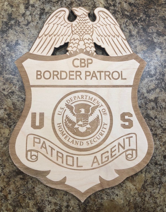 U.S. Border Patrol laser wood badge CBP gifts for him/her | Etsy