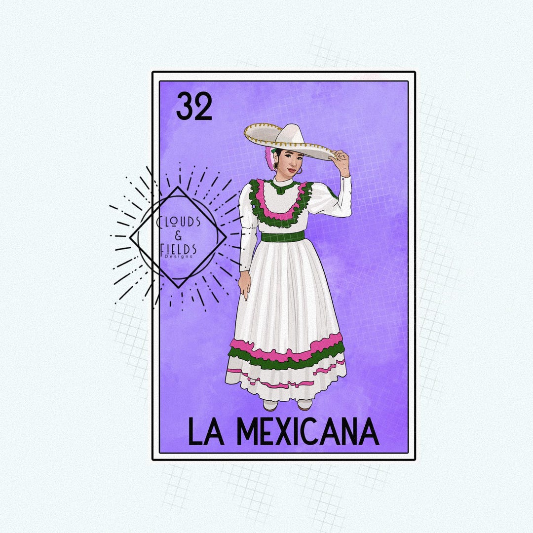 La Mexicana Loteria Card: Mexican Woman PNG, PDF (digital Download) - Etsy