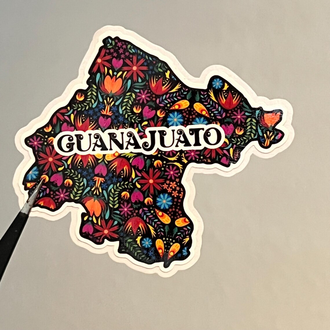 Guanajuato Mexico Sticker: Floral Map Art (3") | Guanajuato Calcomanía ...