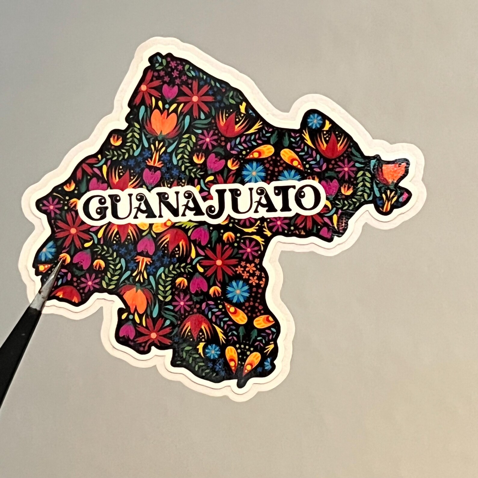 Guanajuato Mexico Sticker: Floral Map Art (3") | Guanajuato Calcomanía ...