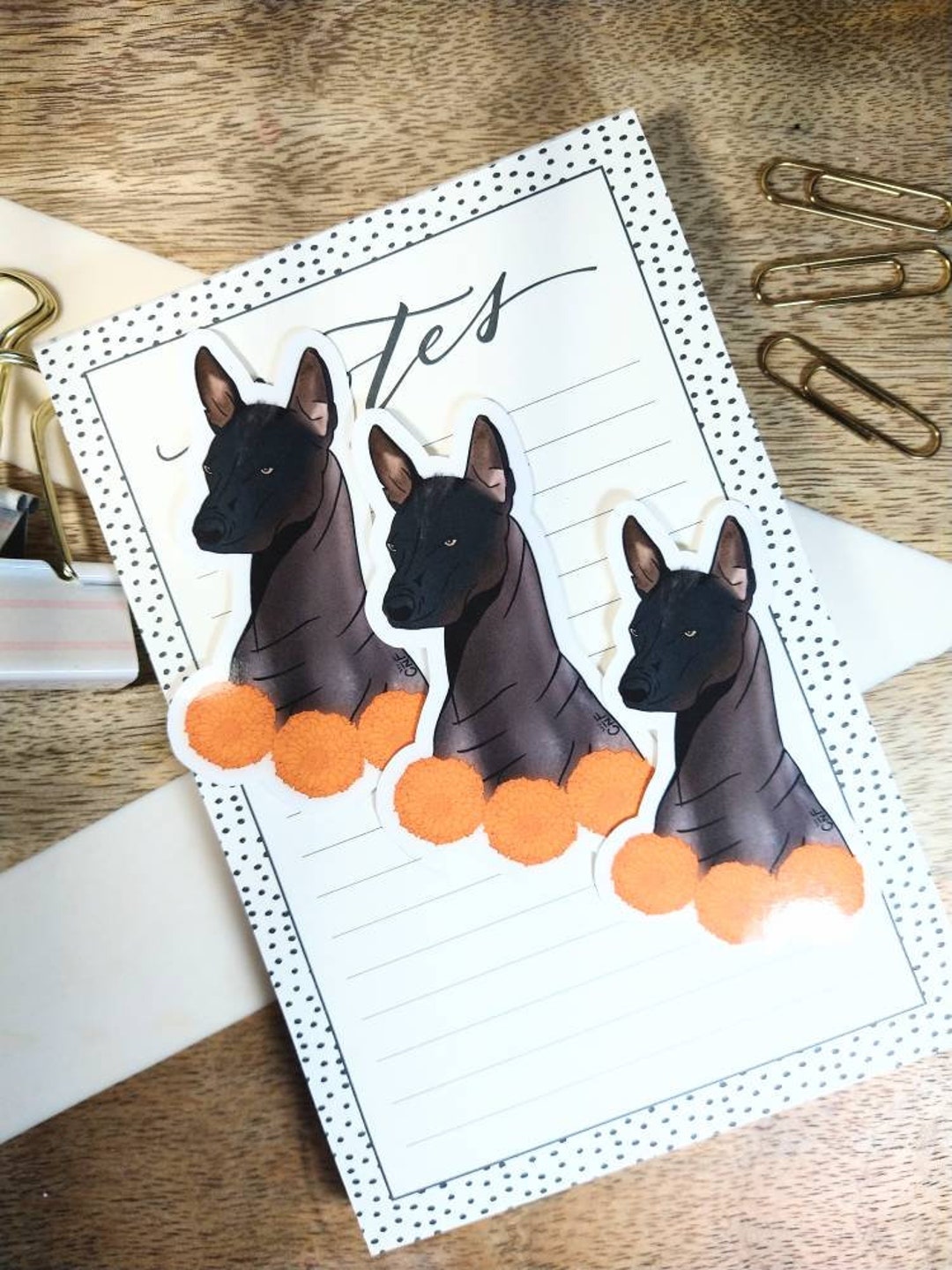 Xolo Dog Sticker/ Mexican Dog / Cempasuchil Flower/ Xoloitzcuintle Dog ...