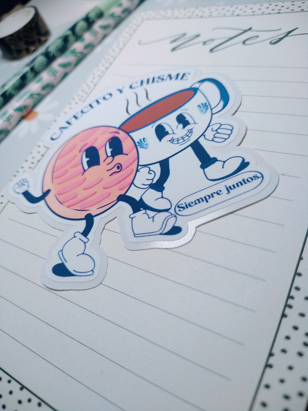 Cafecito Y Chisme Sticker | Mexican Retro Illustrations | - Etsy