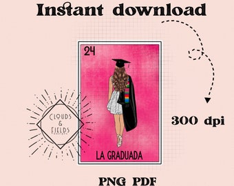 La Graduada Loteria Card 2024 PNG PDF 300 DPI Digital File for ...