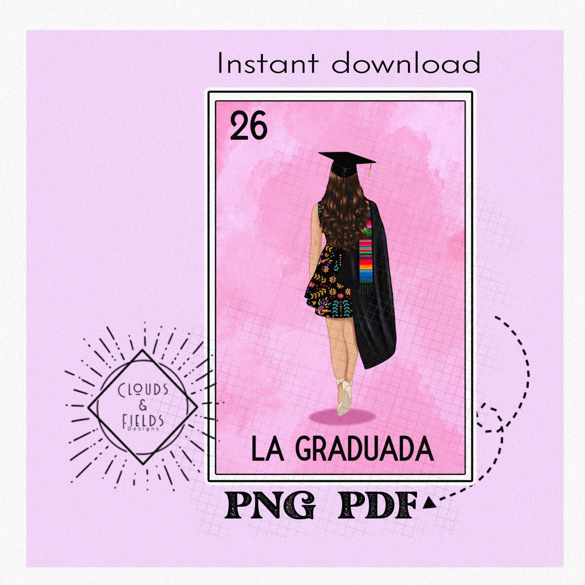 La Graduada Loteria Card 2026, Png , Pdf , Custom Loterias, Senior 2026 ...