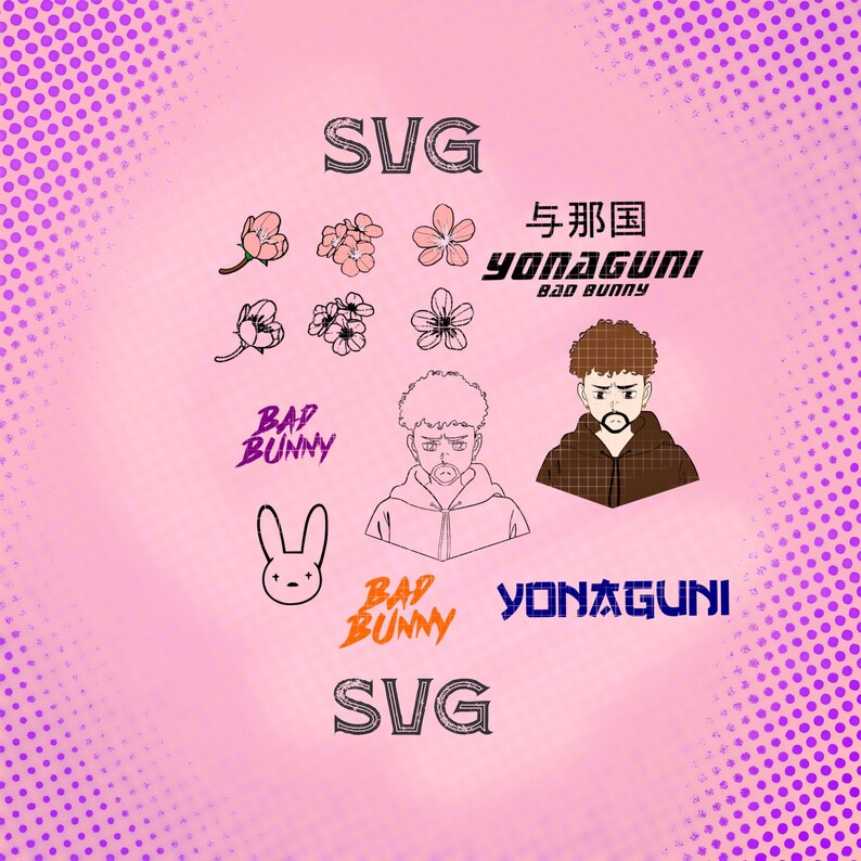 Yonaguni Svg Anime/ Elements Bad Bunny / Layered Svg Yonaguni - Etsy