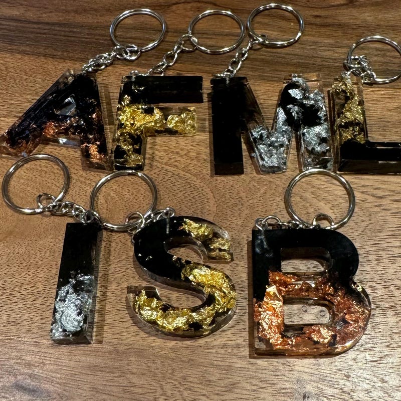 Resin Letter Keychain - Etsy