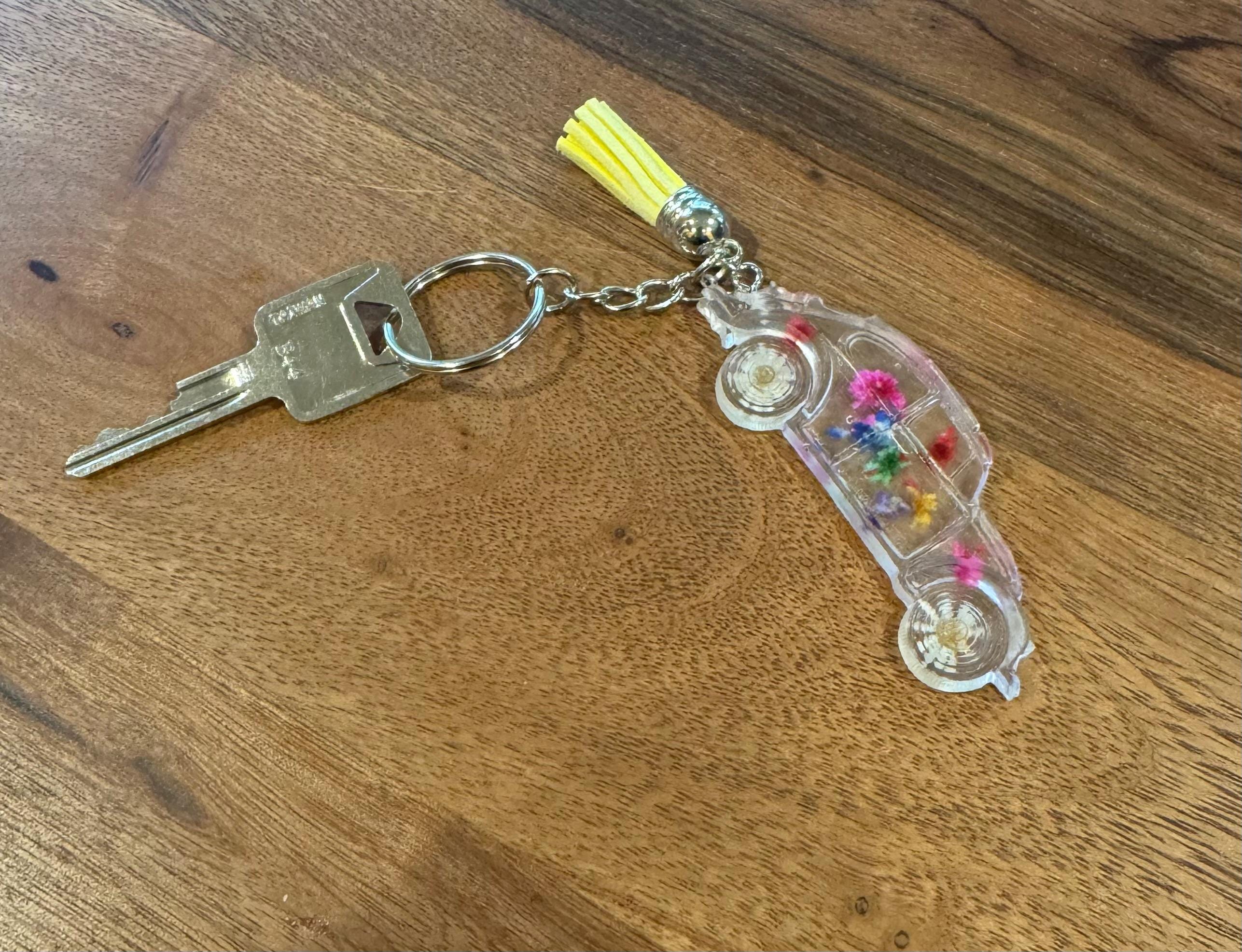 Beetle Keychain, Vintage Beetle Resin Keychain, Buggy Resin Keychain ...