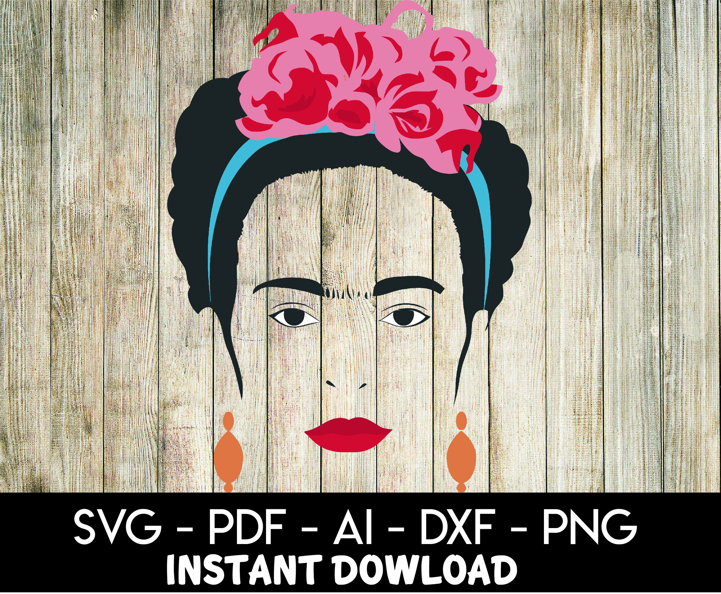 Frida Svg, Frida Kahlo Svg , Kahlo Clip Art, Frida Clip Art, Frida ...