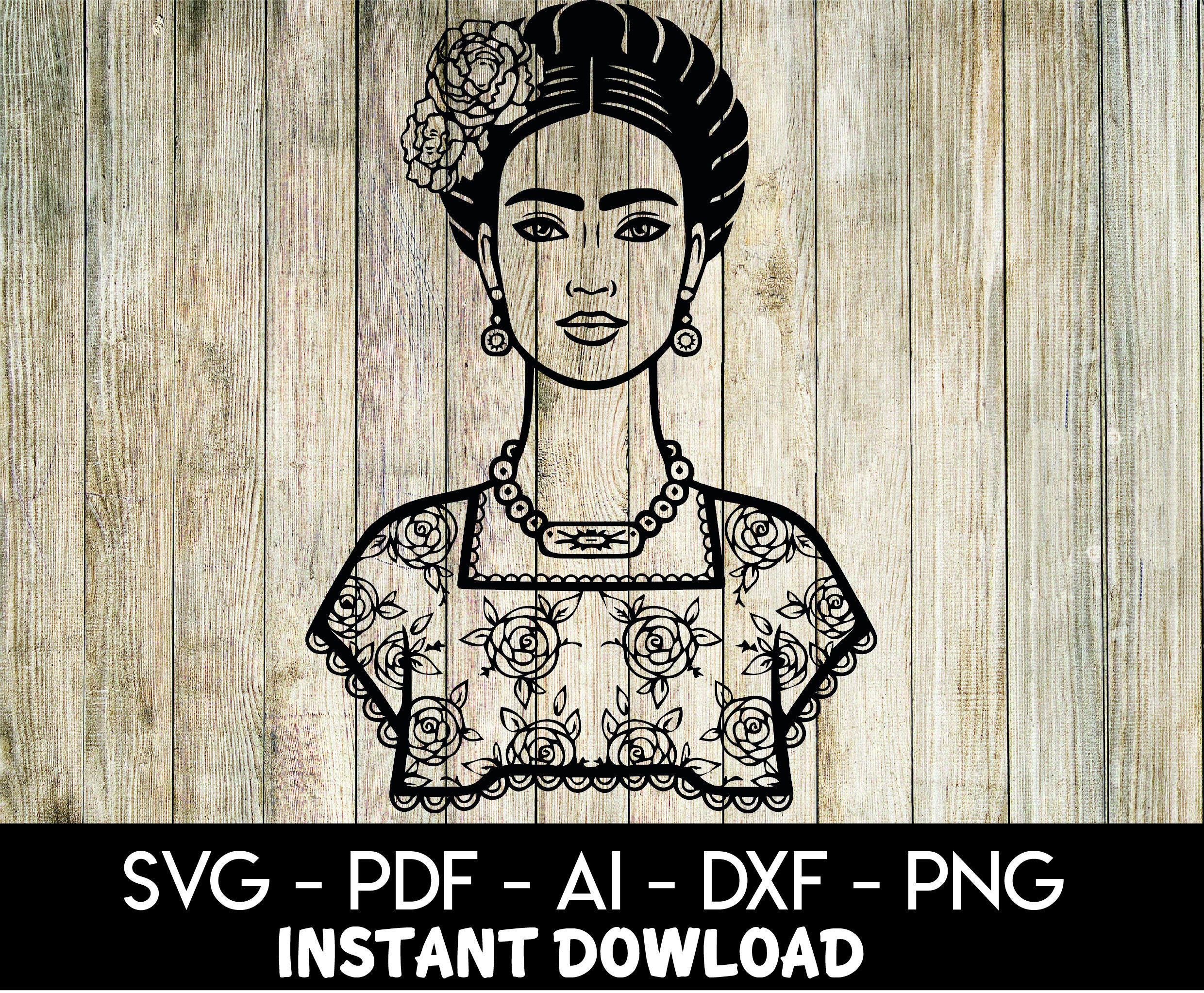 Frida Svg, Frida Kahlo Svg , Kahlo Clip Art, Frida Clip Art, Frida ...