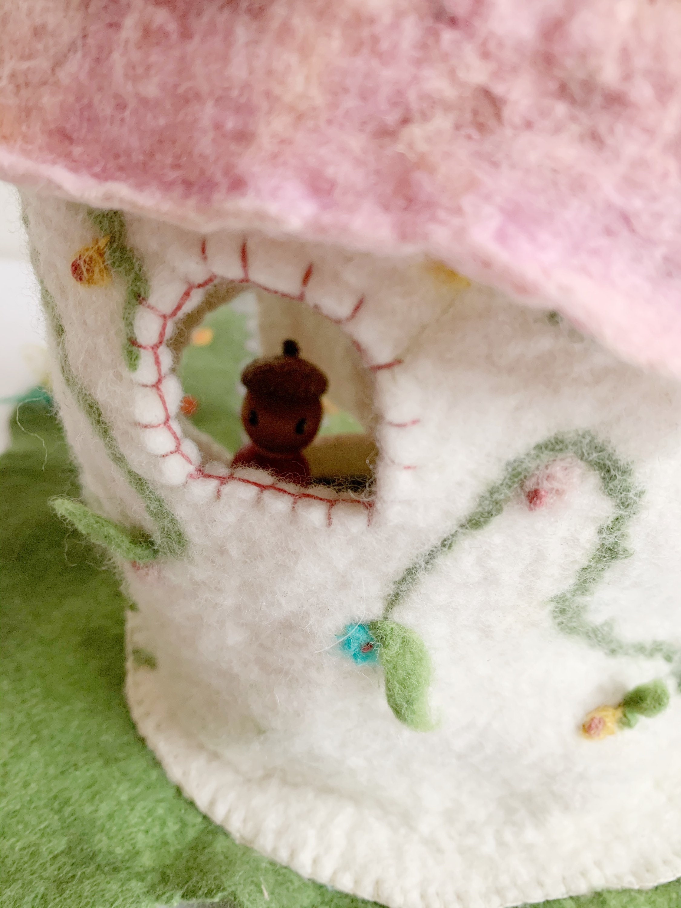 Toys & Games Toys Fairy house wool felt tree stump story telling ...