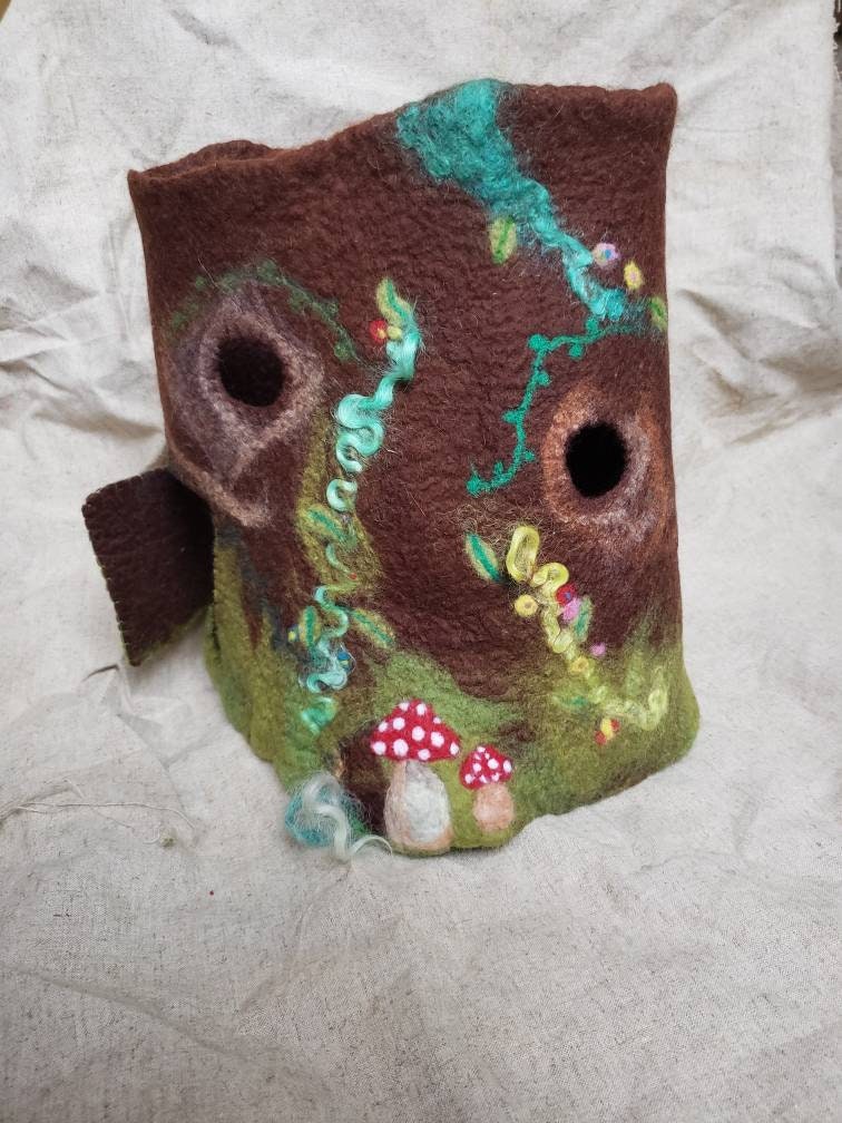 Toys & Games Toys Fairy house wool felt tree stump story telling ...