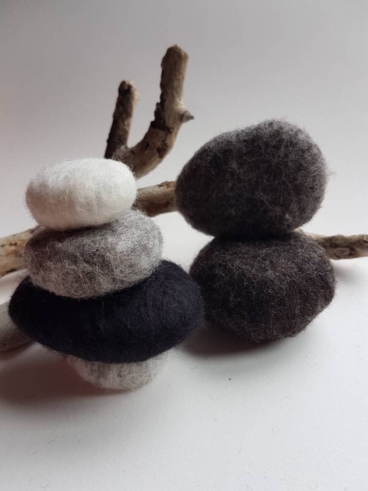 Felt Stones Stacking Stones Felt Beach Stones Waldorf | Etsy