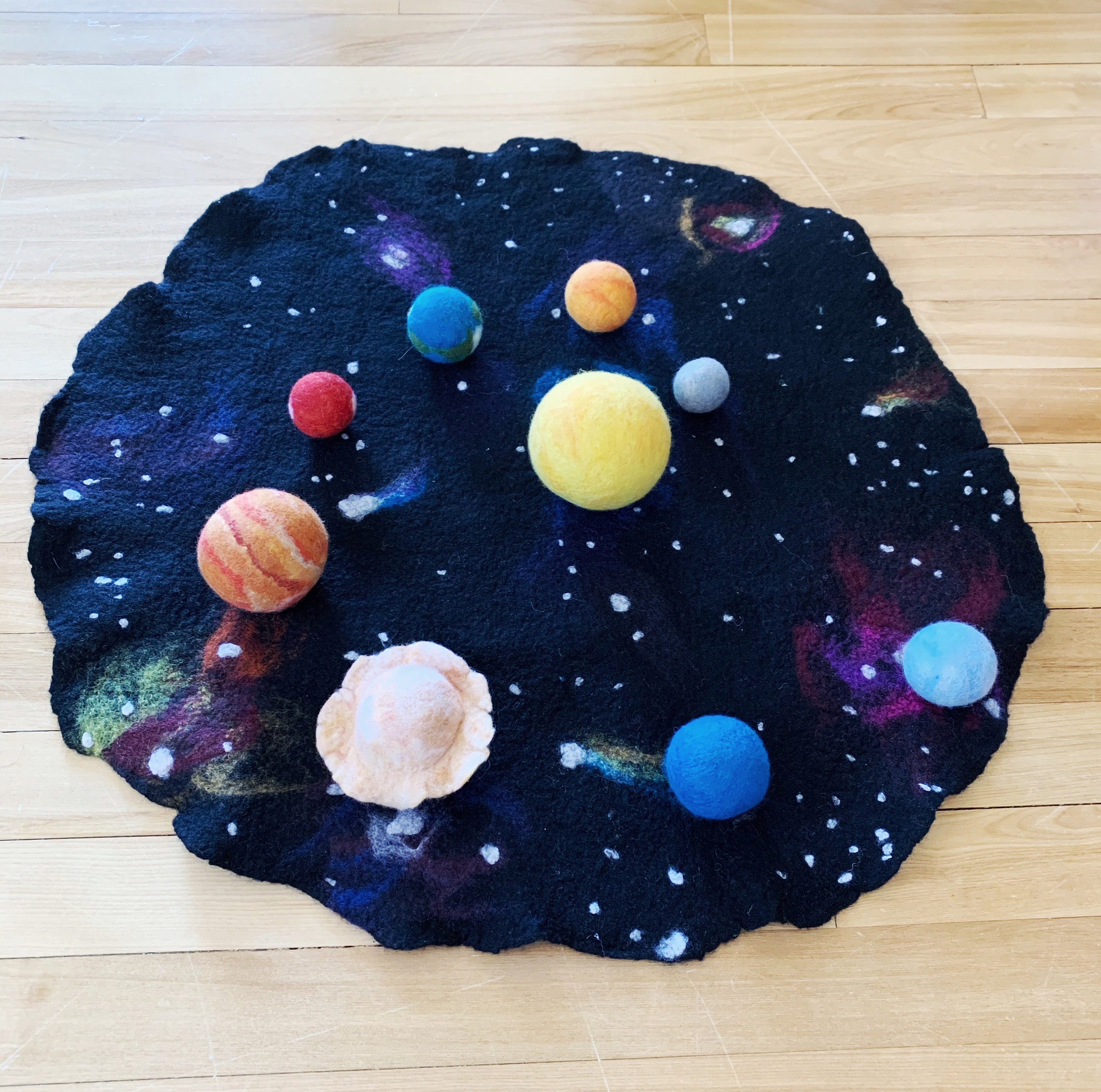 Space Galaxy Solar System Planet Wool Felt Play Mat - Etsy UK
