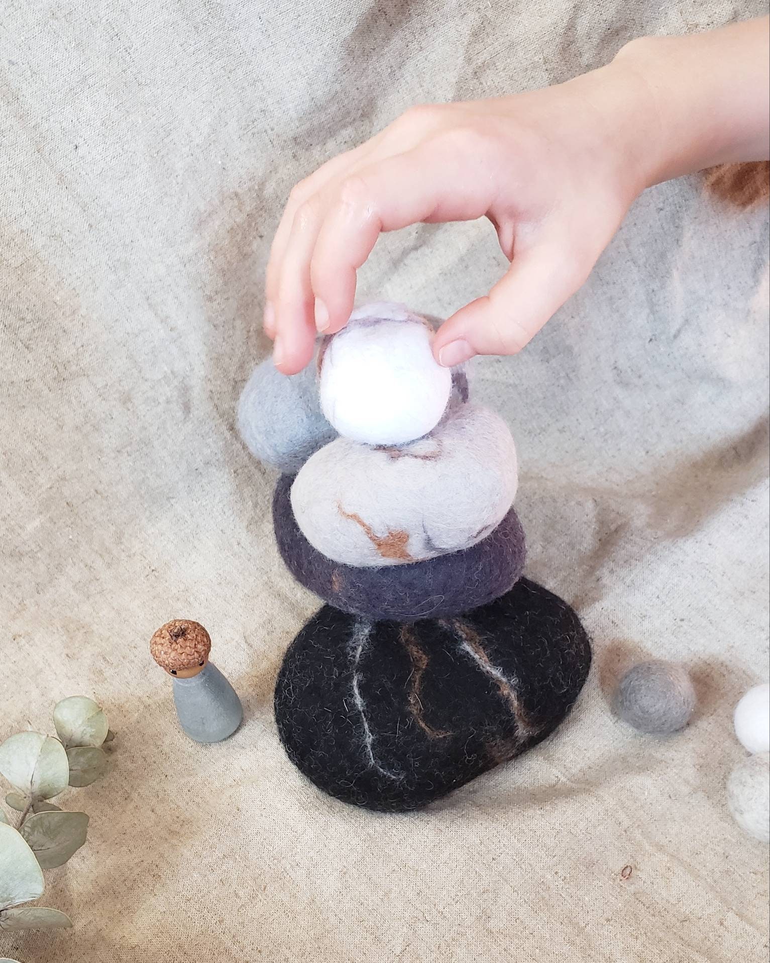 Felt Stones Stacking Stones Felt Beach Stones Waldorf - Etsy