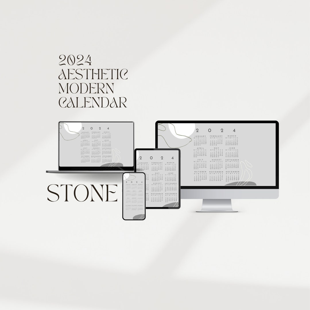 2024 MINIMALIST AESTHETIC CALENDAR High Resolution Wallpaper | 12 Month ...