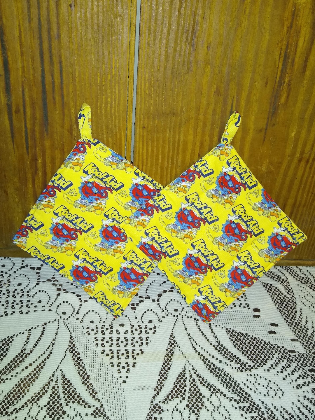 Oh Yeah! Retro Kool Aid Man Kitchen Potholders - 7 Inch - Set of Two ...