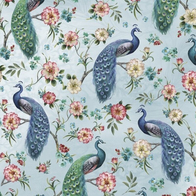 Peacock Print Fabric - Etsy