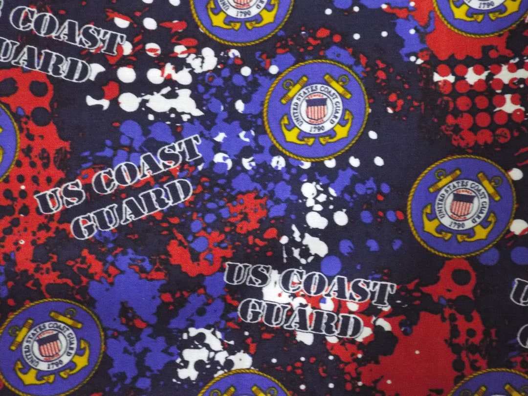Cast Guard Print - 100% Cotton Fabric - Military Emblems Fabric - Great ...