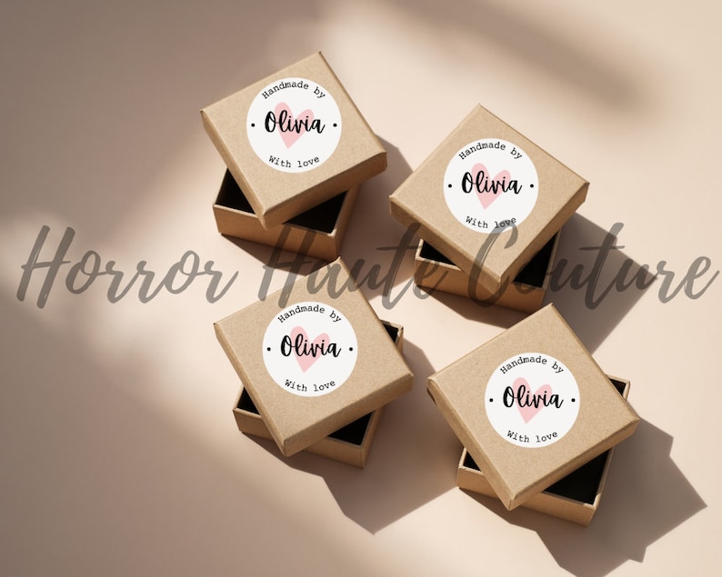 Round Logo Sticker Mockup on Box Round Label Mockup Thank - Etsy