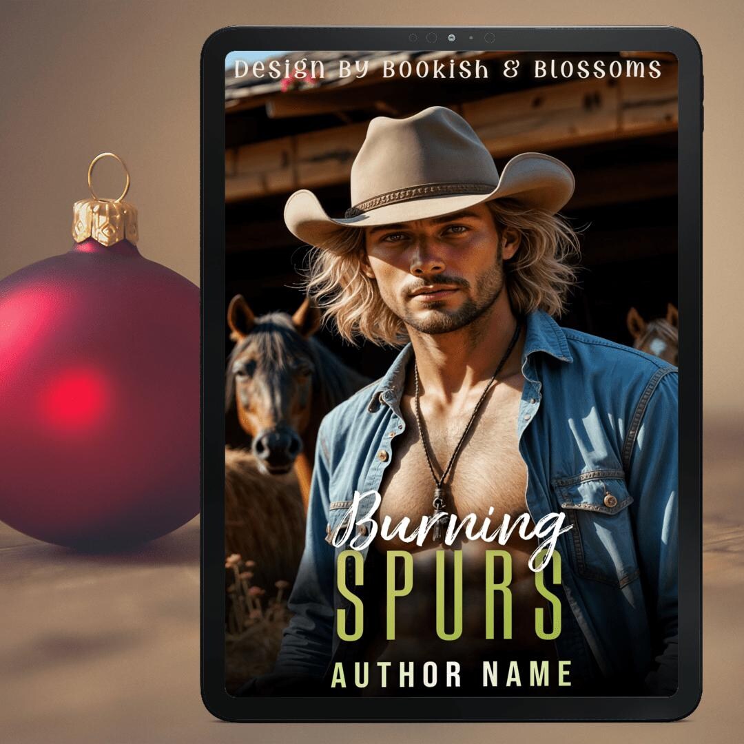 Premade Book Cover - Burning Spurs - Cowboy Romance, Christmas Romance ...