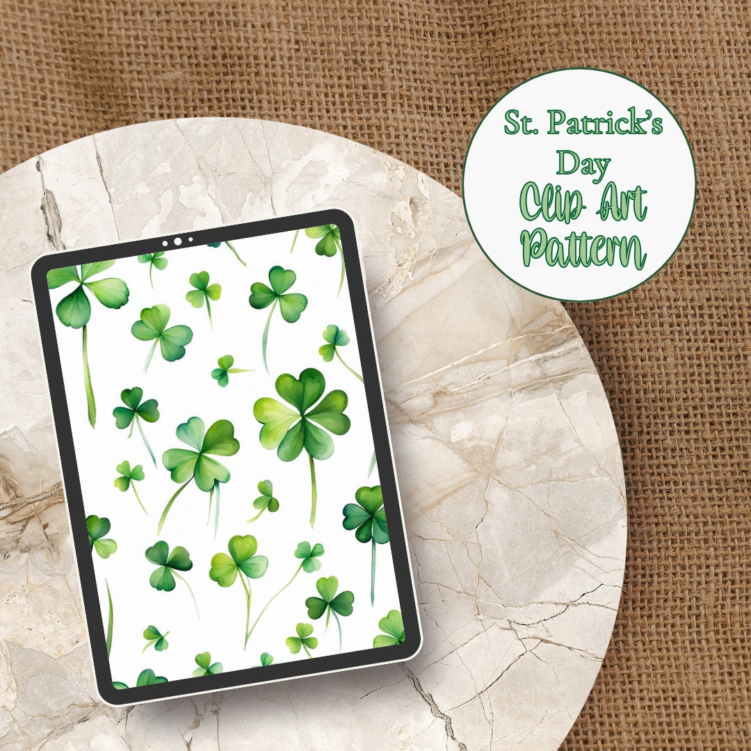 Shamrock Pattern, Clover Digital Paper, St Patricks Day Design ...