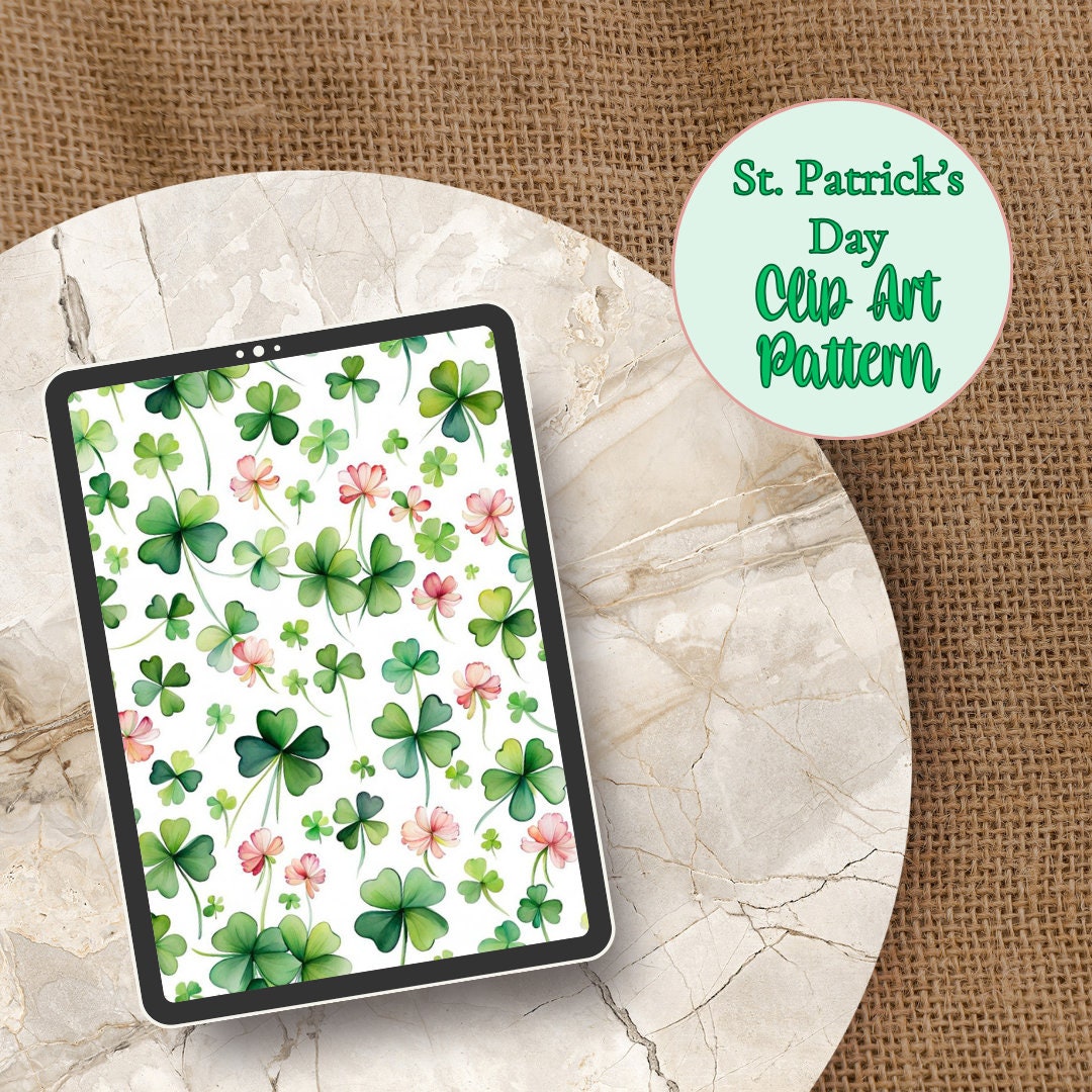 Shamrock Pattern, Clover Digital Paper, St Patricks Day Design ...