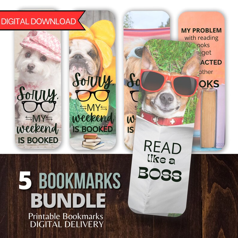 Book Club Bookmarks, Bookmark, Digital Printable Bookmarks, Cute ...