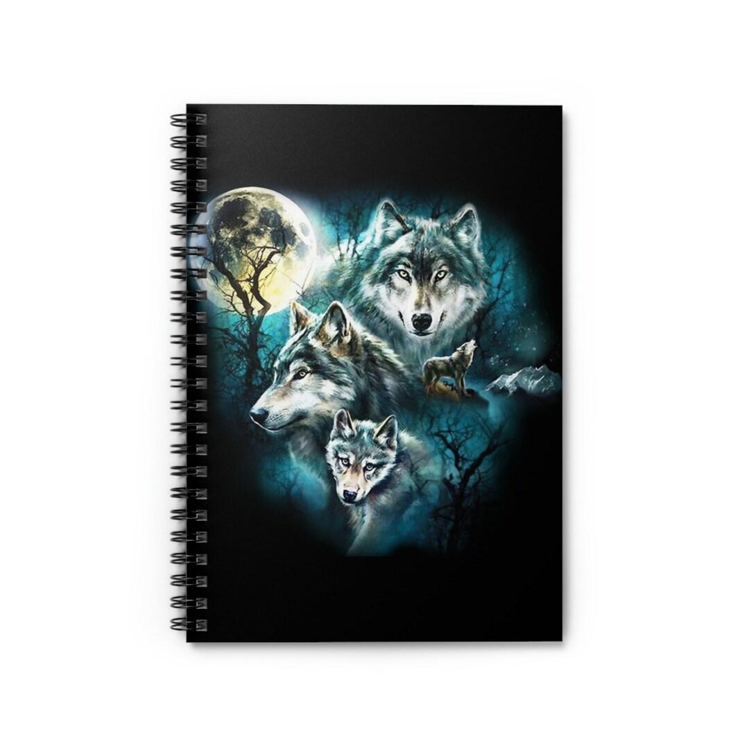 Wild and Free: Wolves Graphic Design Lined Spiral Notebook, Features ...